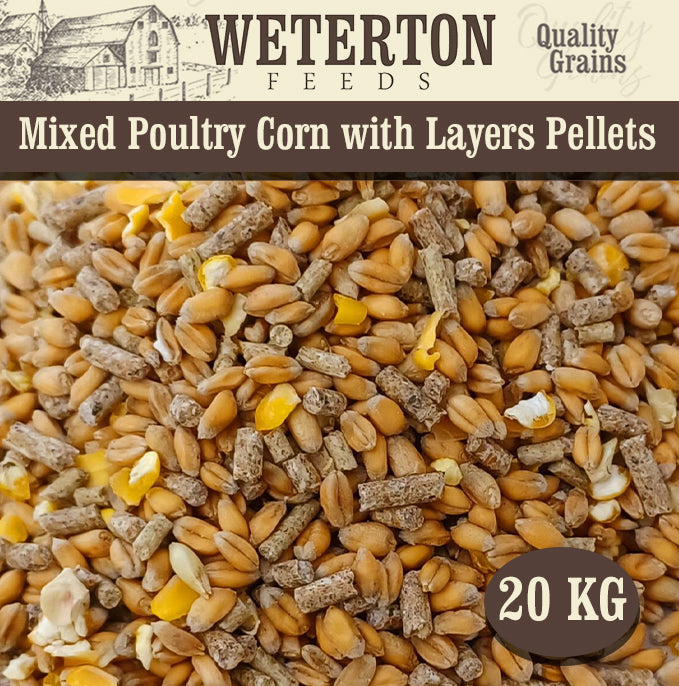 20Kg Mixed Poultry Corn with Layers Pellets – Weterton Feeds